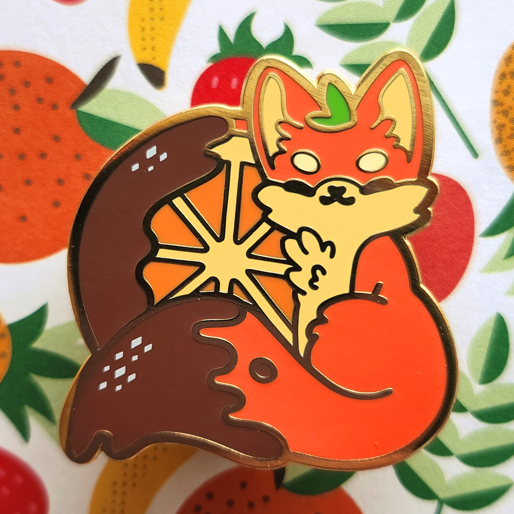 CHOCO DIPPED ORANGE FOX PIN – appleminte