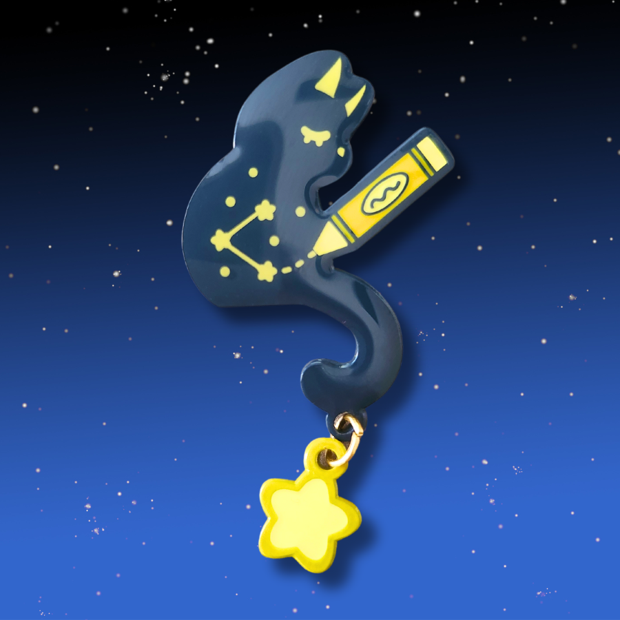Crayon Cat Dangling Pin – appleminte